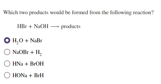 Solved Which two products would be formed from the following | Chegg.com