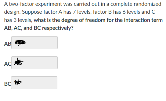 Solved A two-factor experiment was carried out in a complete | Chegg.com