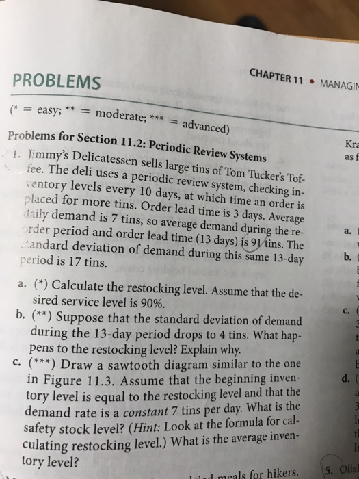 Solved CHAPTER 11 MANAGI PROBLEMS (* = easy:" = moderate; | Chegg.com