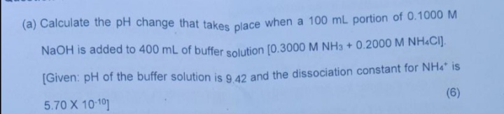 Solved (a) Calculate the pH change that takes place when a | Chegg.com