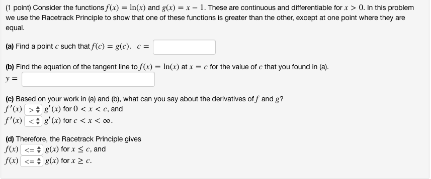 Solved (1 point) Consider the functions f(x) = ln(x) and | Chegg.com Solved (1 point) Consider the functions f(x) = ln(x) and | Chegg.com