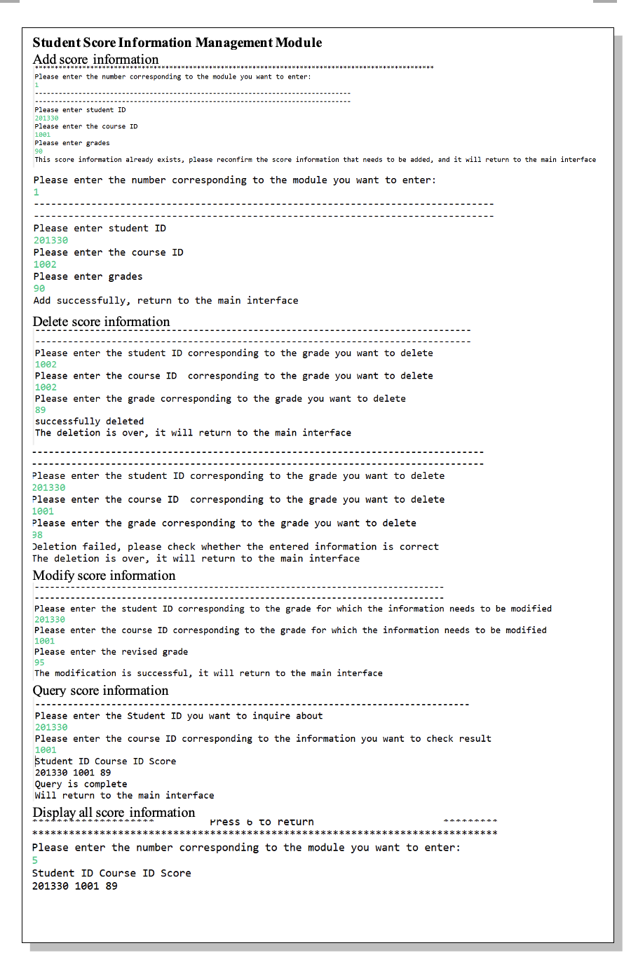 Solved JAVA Programming Student management system The | Chegg.com