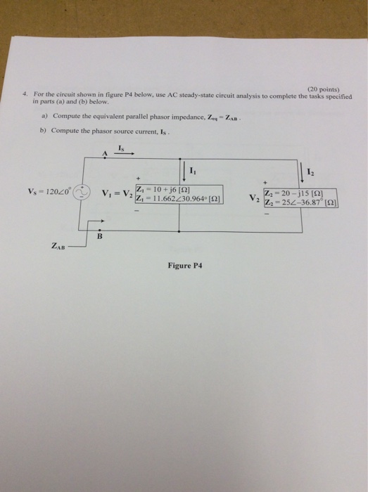 Solved (20 points) For the circuit shown in figure P4 below, | Chegg.com