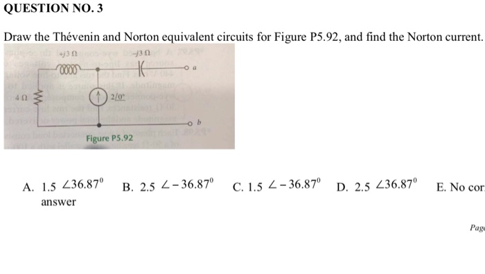 Solved QUESTION NO. 1 A certain element has a phasor voltage | Chegg.com
