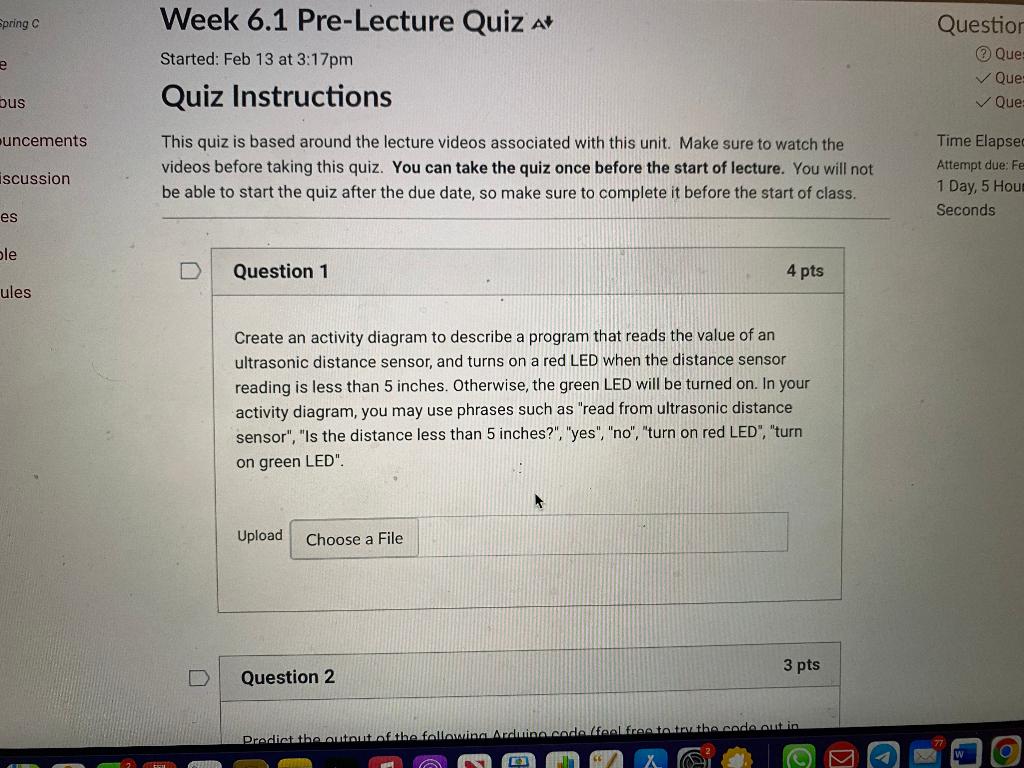 Solved Week 6.1 Pre-Lecture Quiz At Started: Feb 13 at | Chegg.com