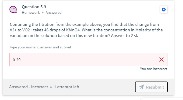 Solved Continuing the titration from the example above, you | Chegg.com