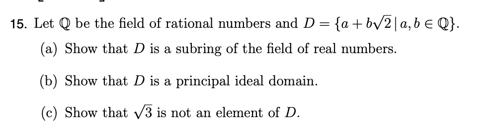 15. Let Q be the field of rational numbers and | Chegg.com