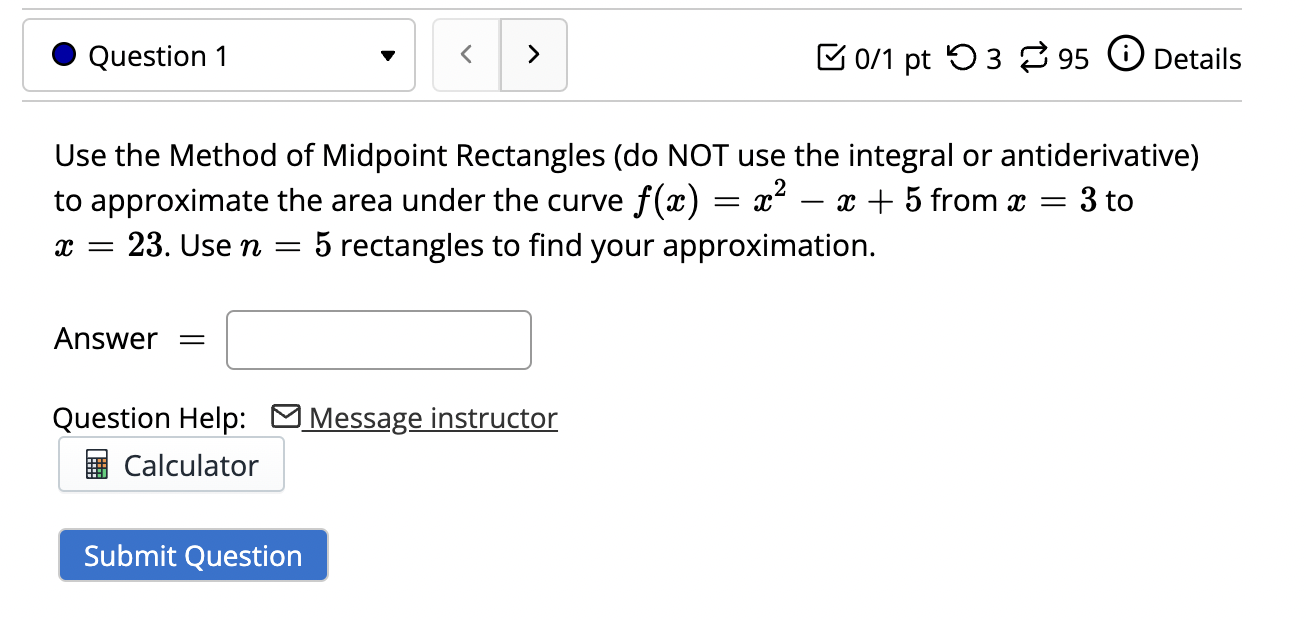 Solved Use the Method of Midpoint Rectangles (do NOT use the | Chegg.com