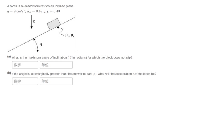 Solved A block is released from rest on an inclined plane. | Chegg.com