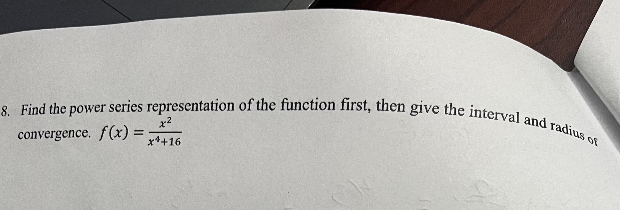 Find the power series representation of ﻿the function | Chegg.com