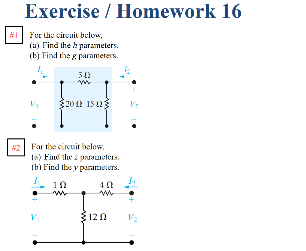 Solved Exercise / Homework 16 For the circuit below, (a) | Chegg.com