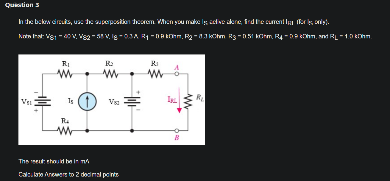 Solved In the below circuits, use the superposition theorem. | Chegg.com