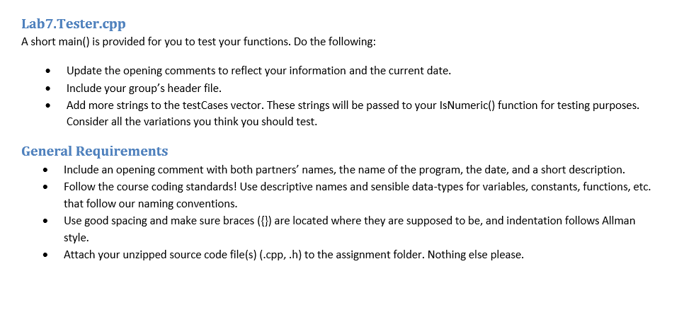Solved HERE IS THE LAB7.TESTER.CPP | Chegg.com