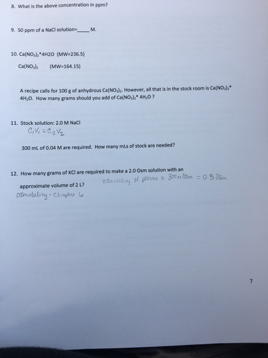 Solved 1. NaoH (Fw or Mw 40.0) How man grams (g) are needed | Chegg.com
