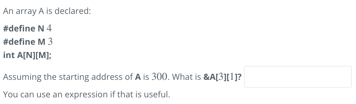 Solved An Array A Is Declared Define N4 Define M3 Int