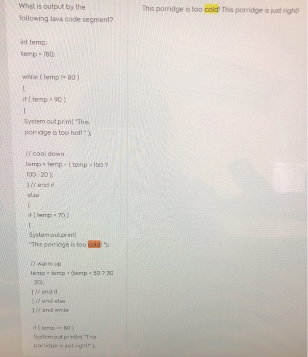 Solved What Is Output By The Following Java Code Segment 8306