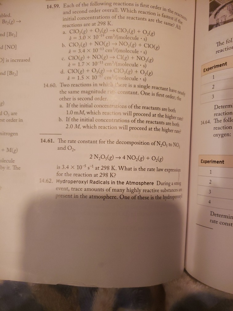 Solved s is first order in the reac ich reaction is fastest | Chegg.com