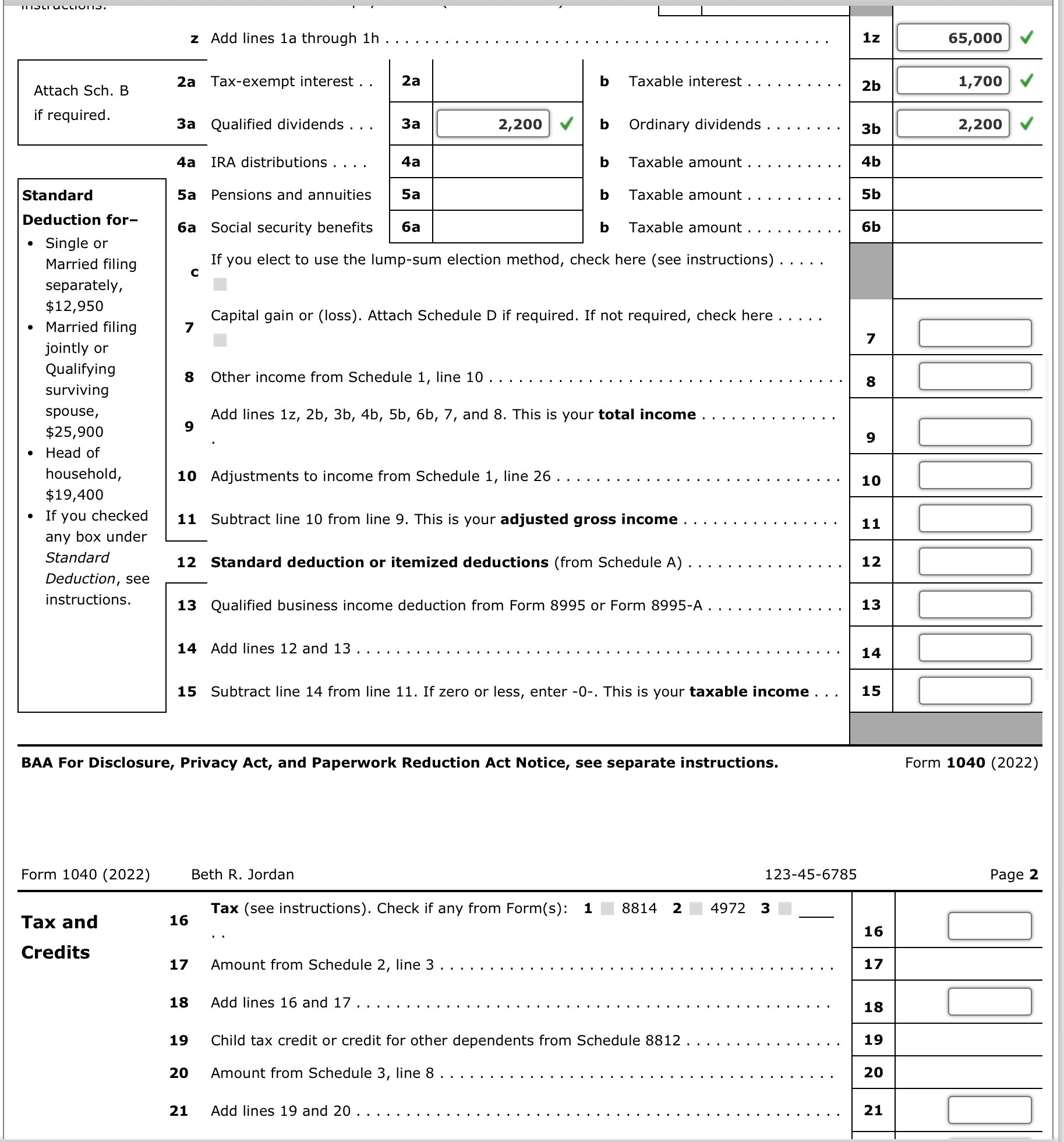 Solved Note: This problem is for the 2022 tax year. Beth R. | Chegg.com