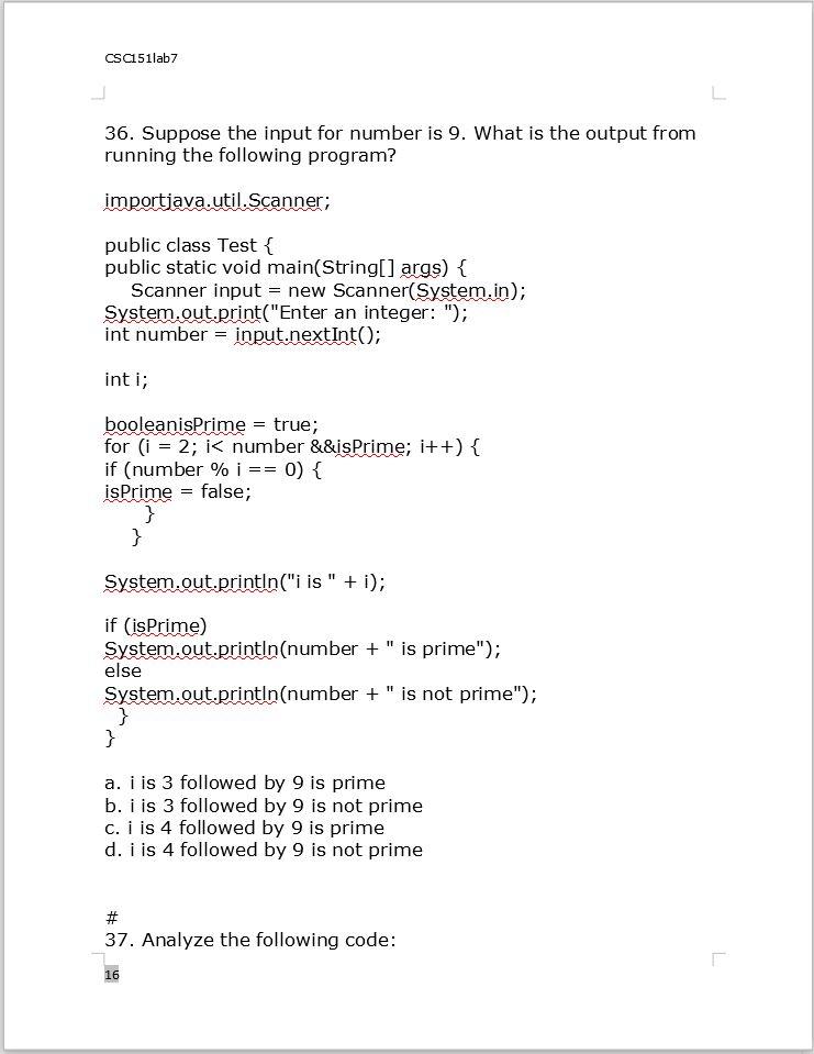 Solved csa51lab 7 L # 31. Will the following program | Chegg.com