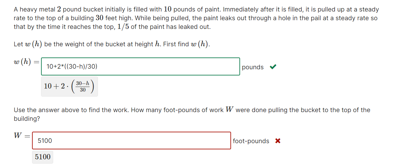 Solved A heavy metal 2 pound bucket initially is filled with | Chegg.com