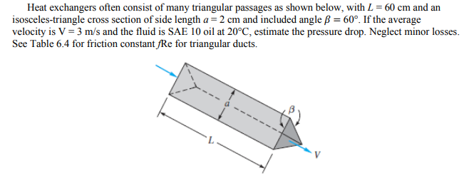 Solved Heat exchangers often consist of many triangular | Chegg.com