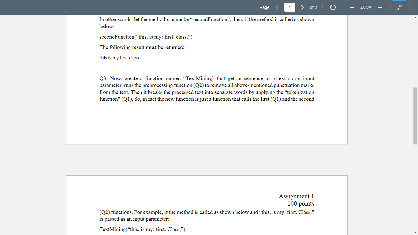 Solved Page 1 > of 2 ZOOM + Assignment 1 100 points Q1. | Chegg.com