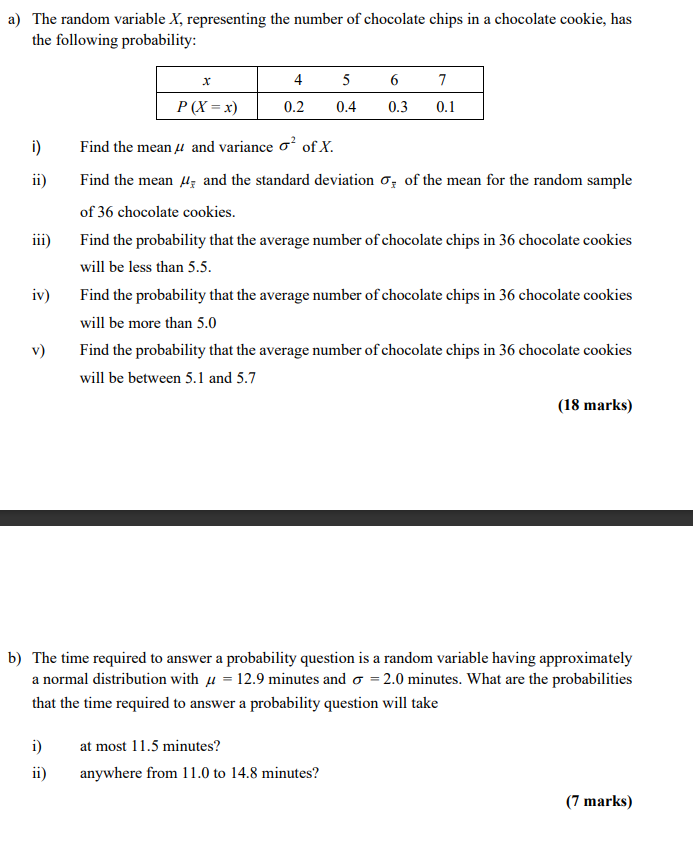 Solved a) The random variable X, representing the number of | Chegg.com