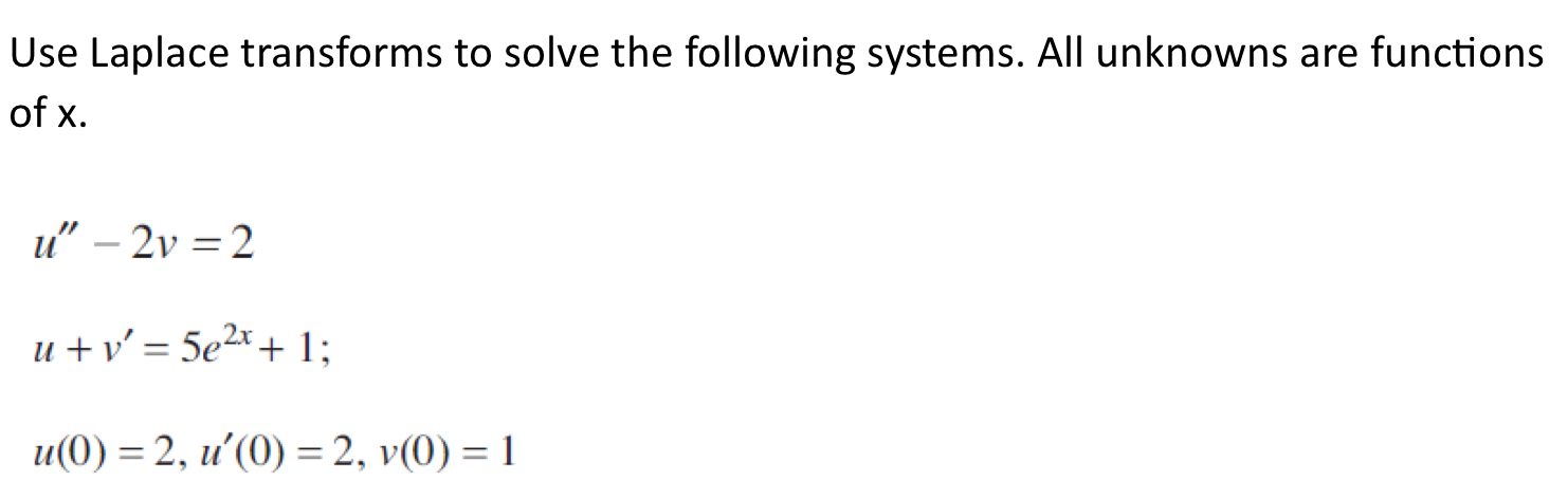 Solved Use Laplace transforms to solve the following | Chegg.com