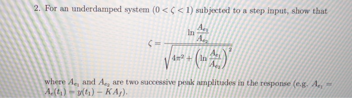 Solved 2. For an underdamped system (0