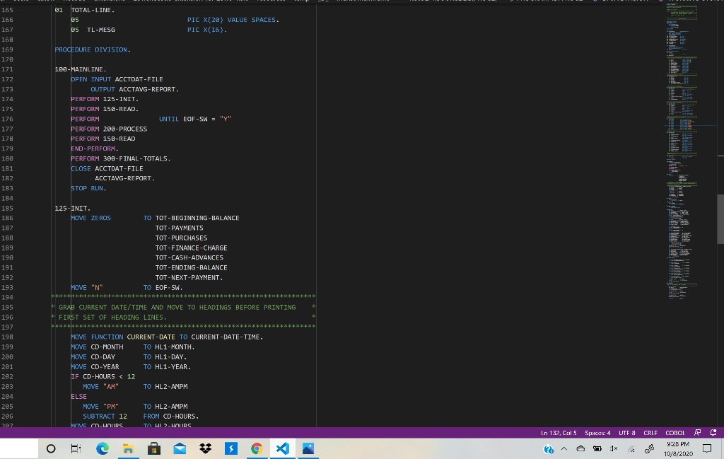 Solved My COBOL Program is having the report come | Chegg.com