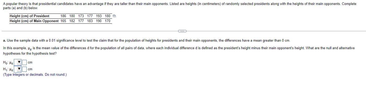 Solved parts (a) ﻿and (b) ﻿below.\table[[Height (cm) ﻿of | Chegg.com
