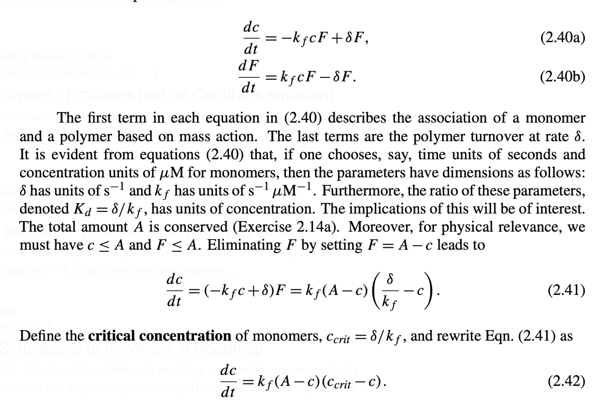 Solved 2.14. (a) ﻿Show that the polymer equations (2.40) | Chegg.com