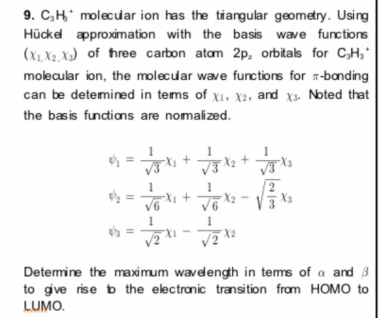 9. CH molecular ion has the triangular geometry. | Chegg.com