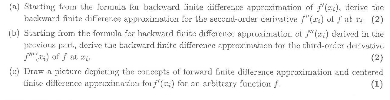 Solved (a) Starting from the formula for backward finite | Chegg.com