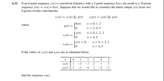 Solved 6.32 If an 8-point sequence x(n) is convolved | Chegg.com