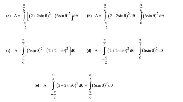 Solved Outside the circle r = 6 sinQ, which is the integral | Chegg.com