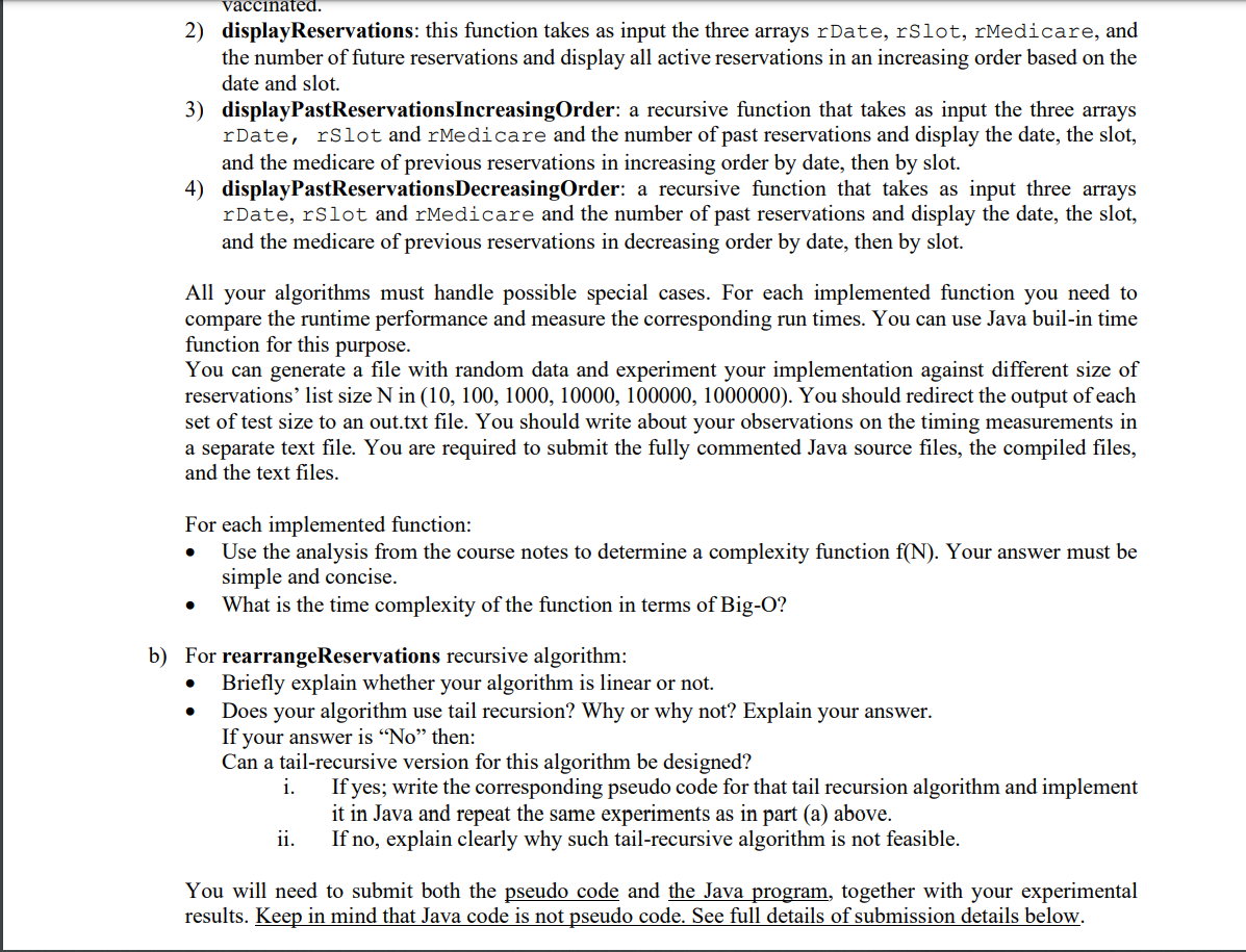 Solved We received a list of reservations for people to be | Chegg.com