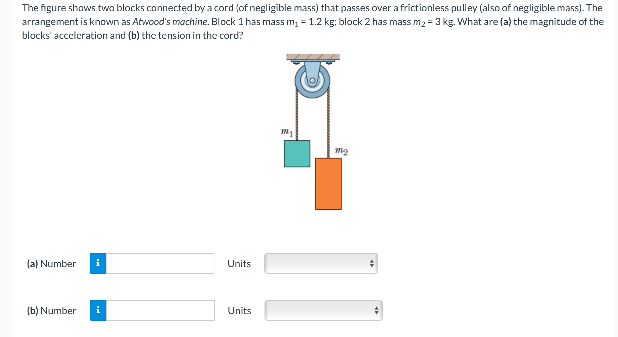 Solved The figure shows two blocks connected by a cord (of | Chegg.com