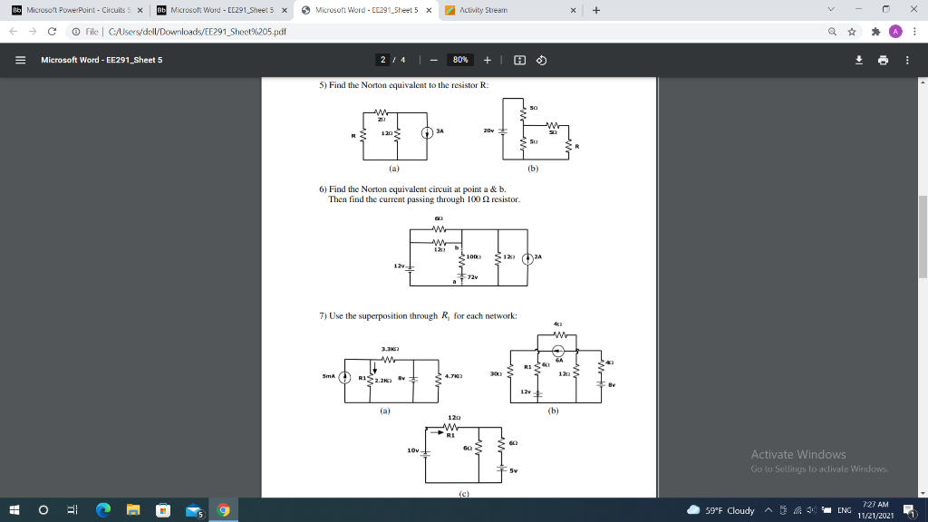 Solved Be Microsoft PowerPoint - Circuits 5 x Bb Microsoft | Chegg.com