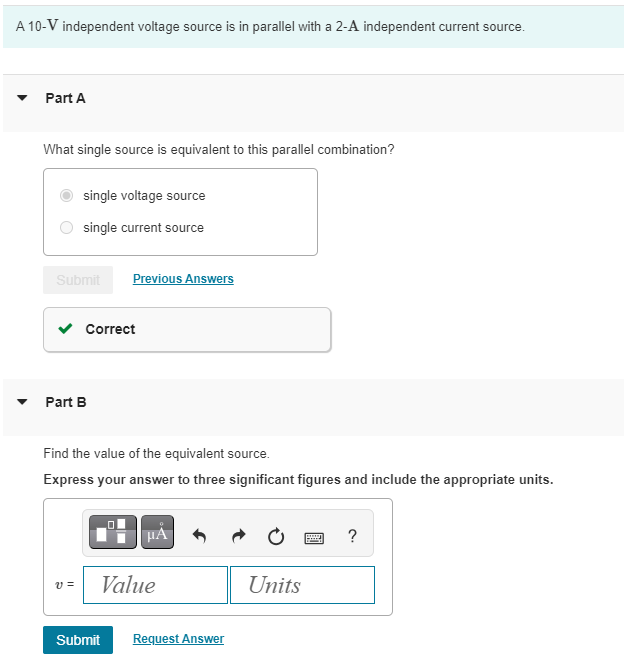 Solved A 10-V ﻿independent voltage source is in parallel | Chegg.com