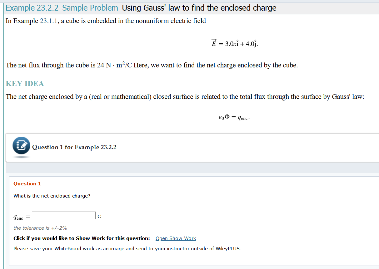 Solved Example 23.2.2 Sample Problem Using Gauss' law to | Chegg.com