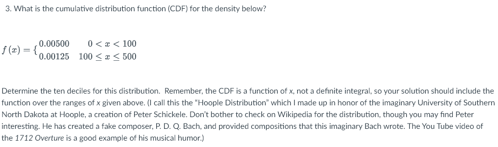 Solved 3. What is the cumulative distribution function (CDF) | Chegg.com