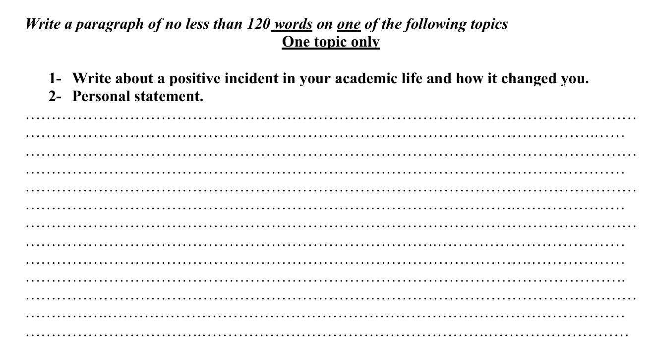 Solved Write a paragraph of no less than 120 words on one of | Chegg.com