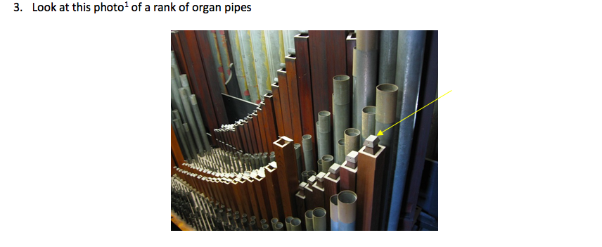 Solved 3. Look at this photo1 of a rank of organ pipes [1 | Chegg.com
