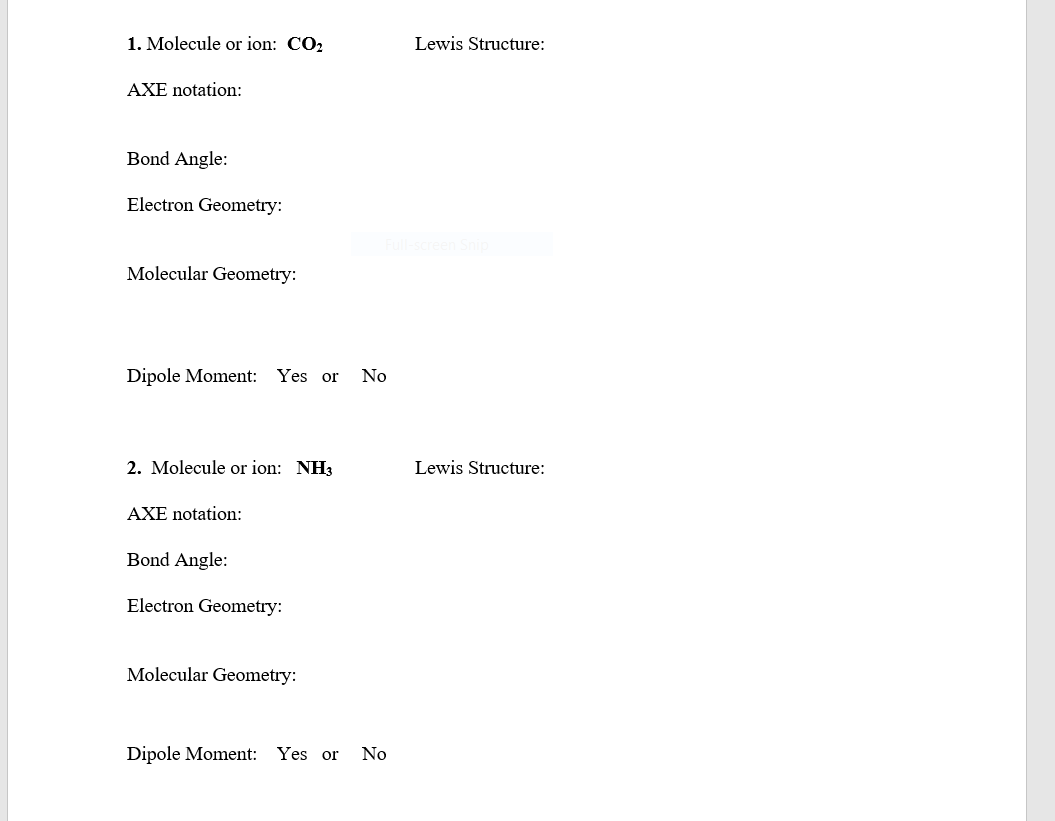 Solved 1. Molecule or ion: CO2 Lewis Structure: AXE | Chegg.com