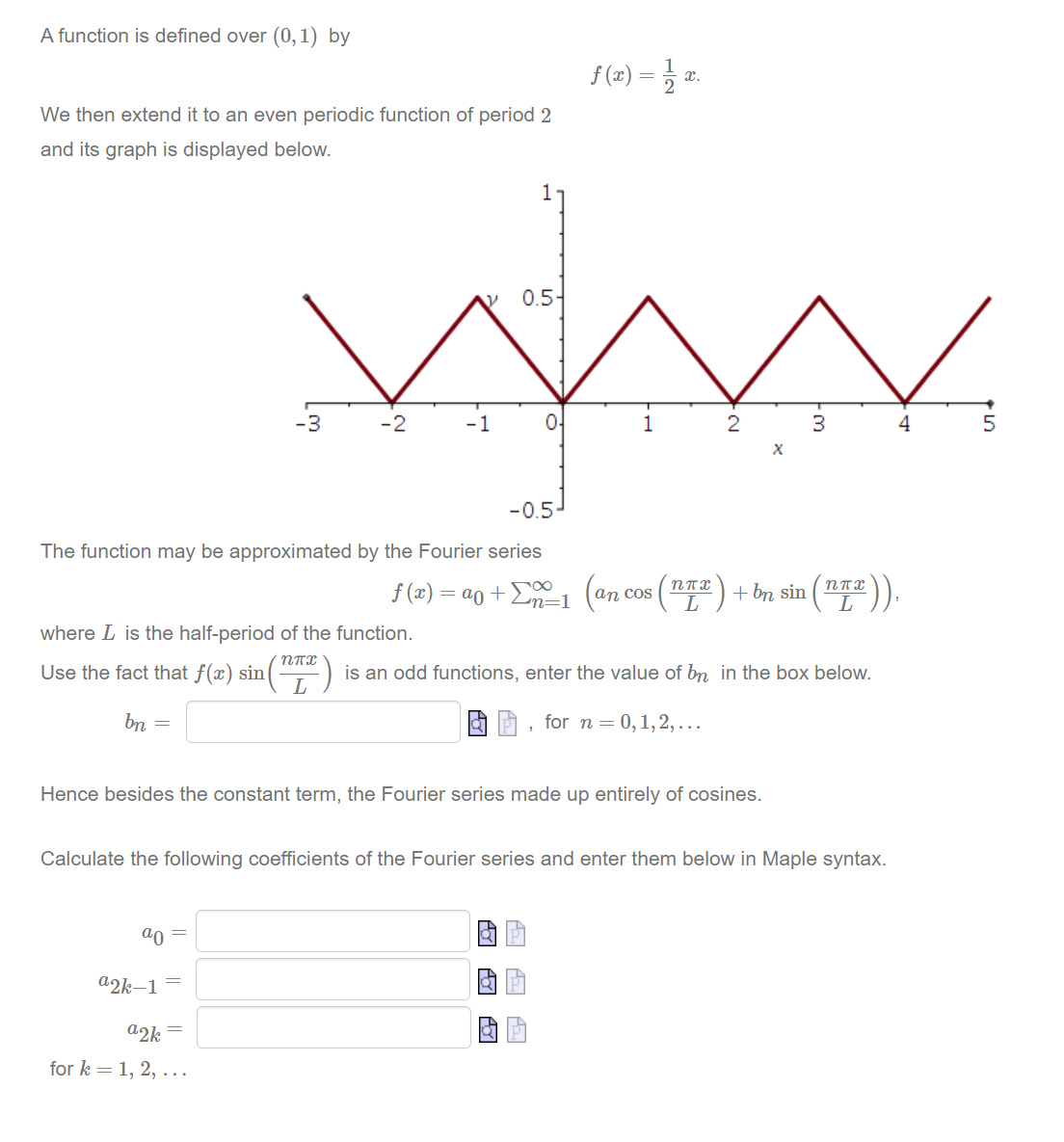 Solved A function is defined over (0,1) by f(x)=21x. We then | Chegg.com