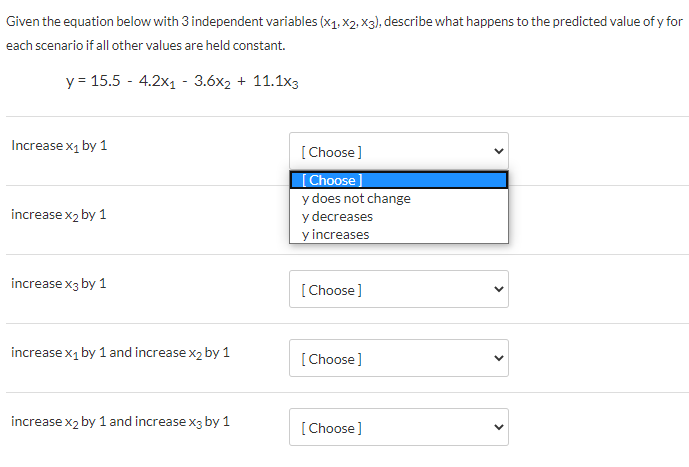 Solved Given the equation below with 3 independent variables | Chegg.com