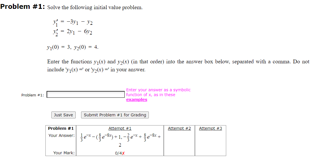 Solved Problem \# 1: Solve the following initial value | Chegg.com