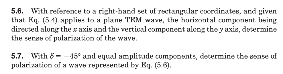 Solved 5.6. With reference to a right-hand set of | Chegg.com