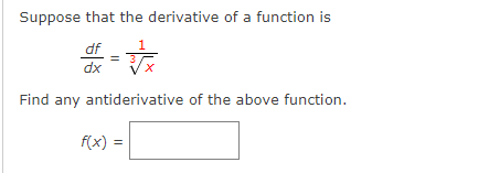 Solved Suppose that the derivative of a function | Chegg.com